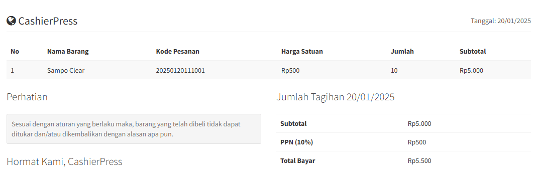 Source Code Aplikasi Kasir (POS) PHP Berbasis Web Gratis - Afid Arifin